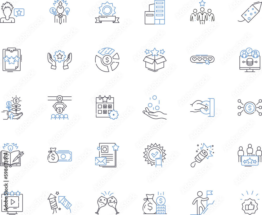 Profit optimization line icons collection. Efficiency, Revenue, Cost ...