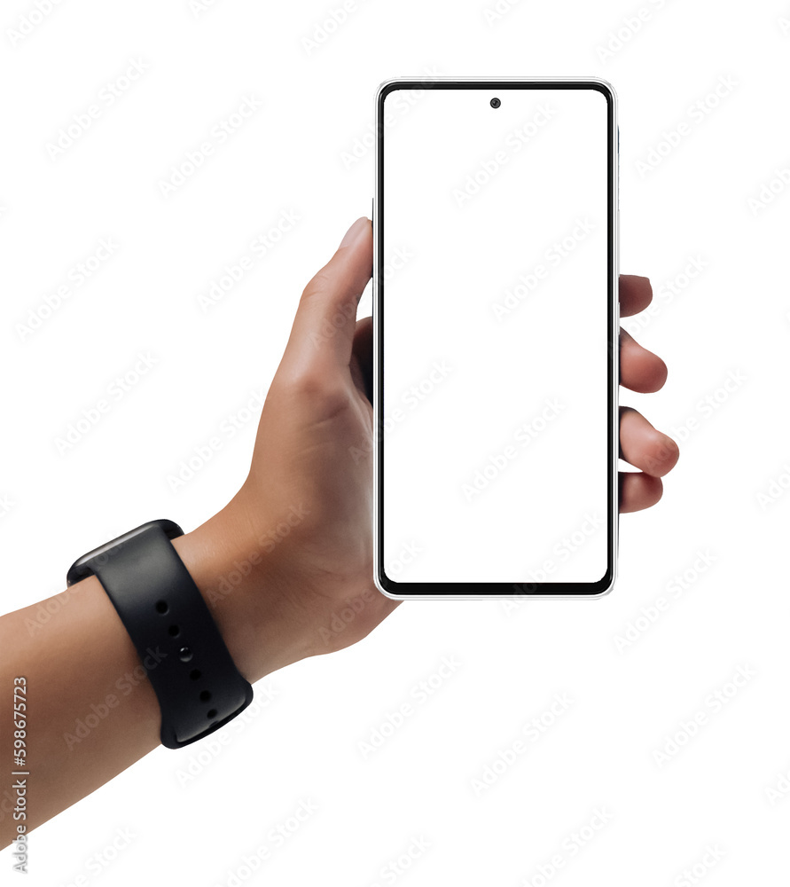 Hand holding Smartphone Mockup.Transparent PNG Mobile Phone. cellphone ...