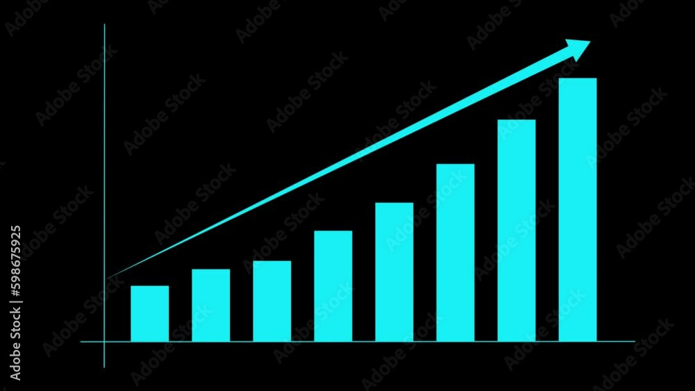 Animated Footage with Statistics Bars, Columns, and Arrow Up. Depicting ...