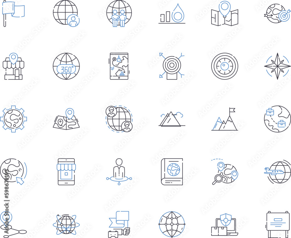 Geolocation line icons collection. Tracking, Mapping, Location, GPS ...