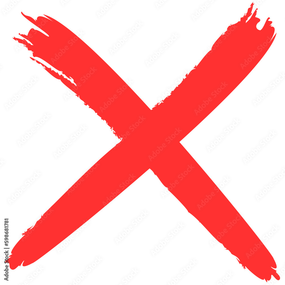 red x cross mark X red cross icon vector isolated on white background ...