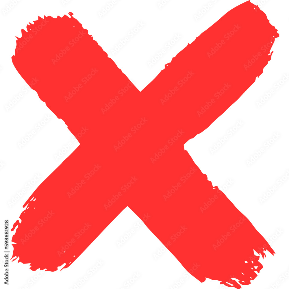 red x cross mark X red cross icon vector isolated on white background ...