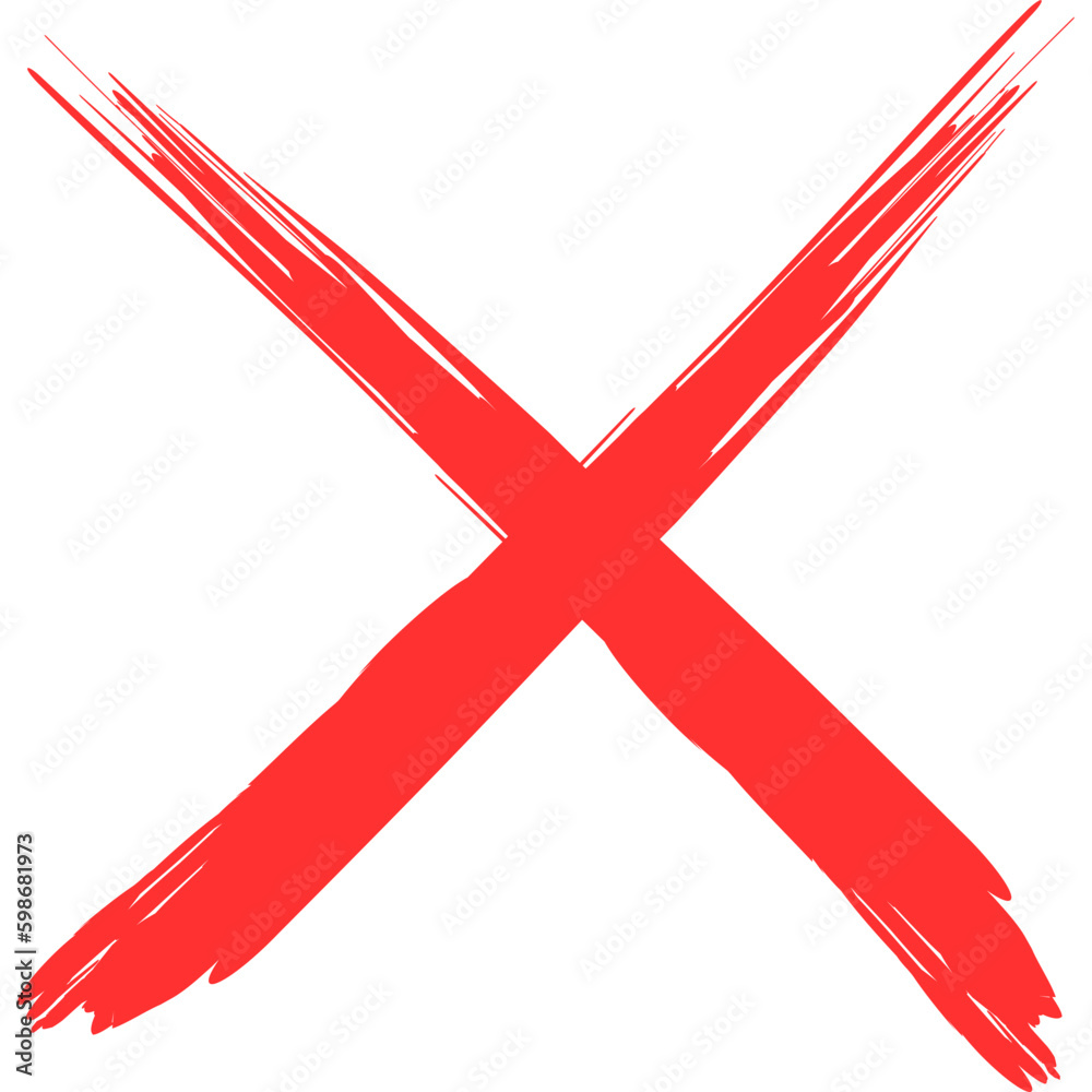 red x cross mark X red cross icon vector isolated on white background ...