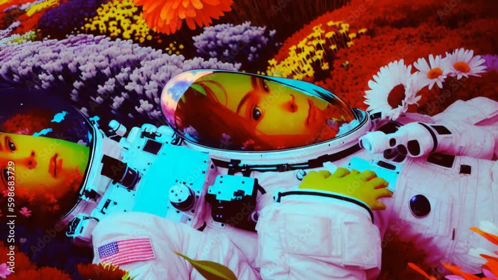 Generative Ai animation of cartoon woman with paint drip. Stock-video ...