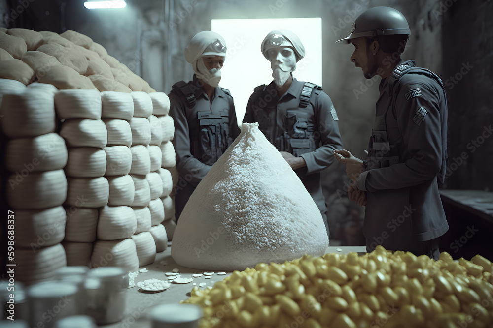 Fully Armed Special Anti-Narcotics Task Forces Soldier. Neural network ...