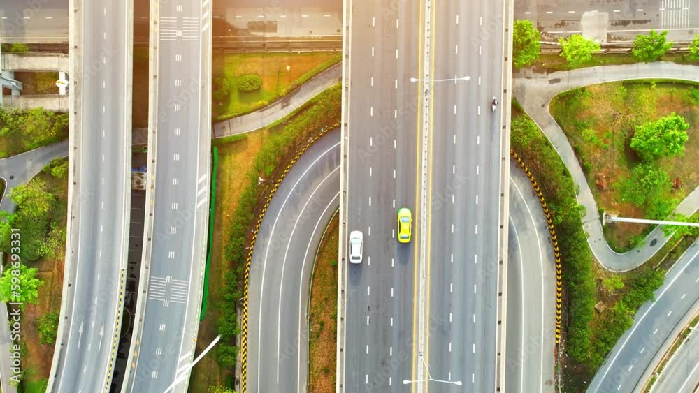 Vidéo Stock Interchange roads are sections of a highway system. that ...