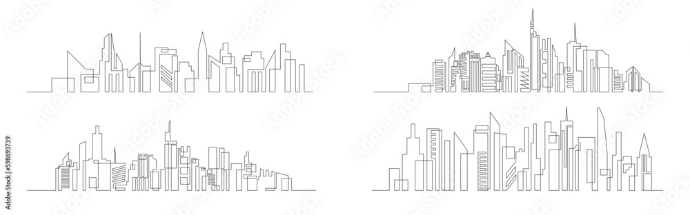 Photo & Art Print Continuous line drawing of house, residential ...