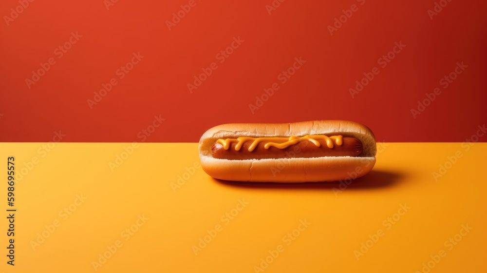 Minimalist Hot Dog Background, Stylish Design, Space for Copy, Creative ...