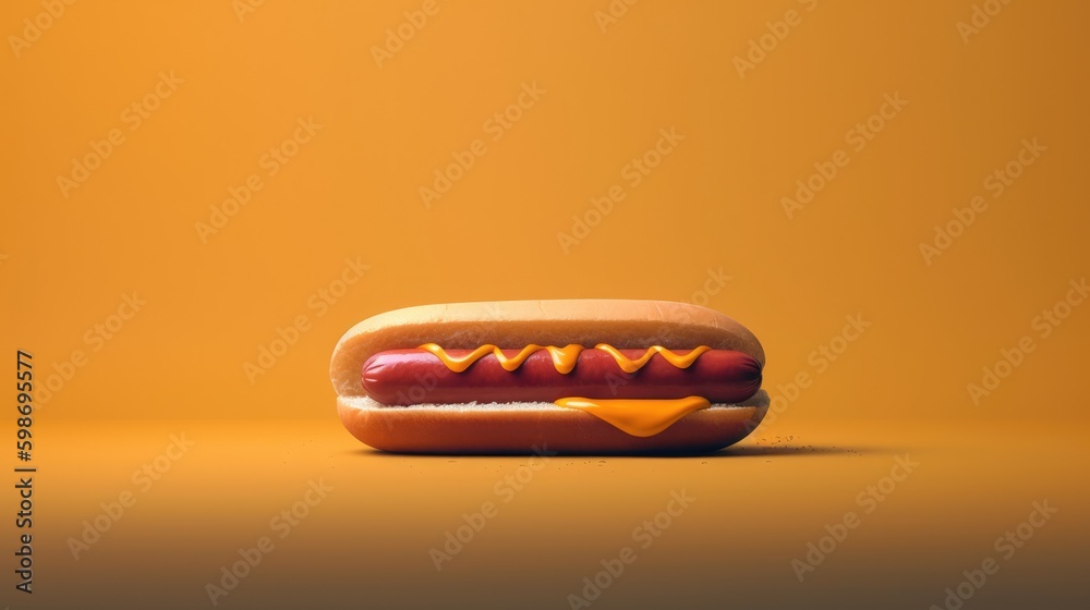 Minimalist Hot Dog Background, Stylish Design, Space for Copy, Creative ...