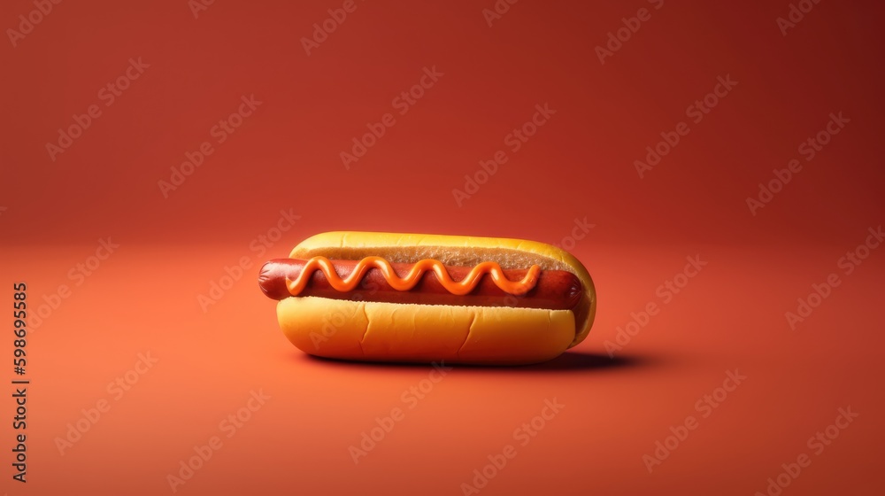 Minimalist Hot Dog Background, Stylish Design, Space for Copy, Creative ...