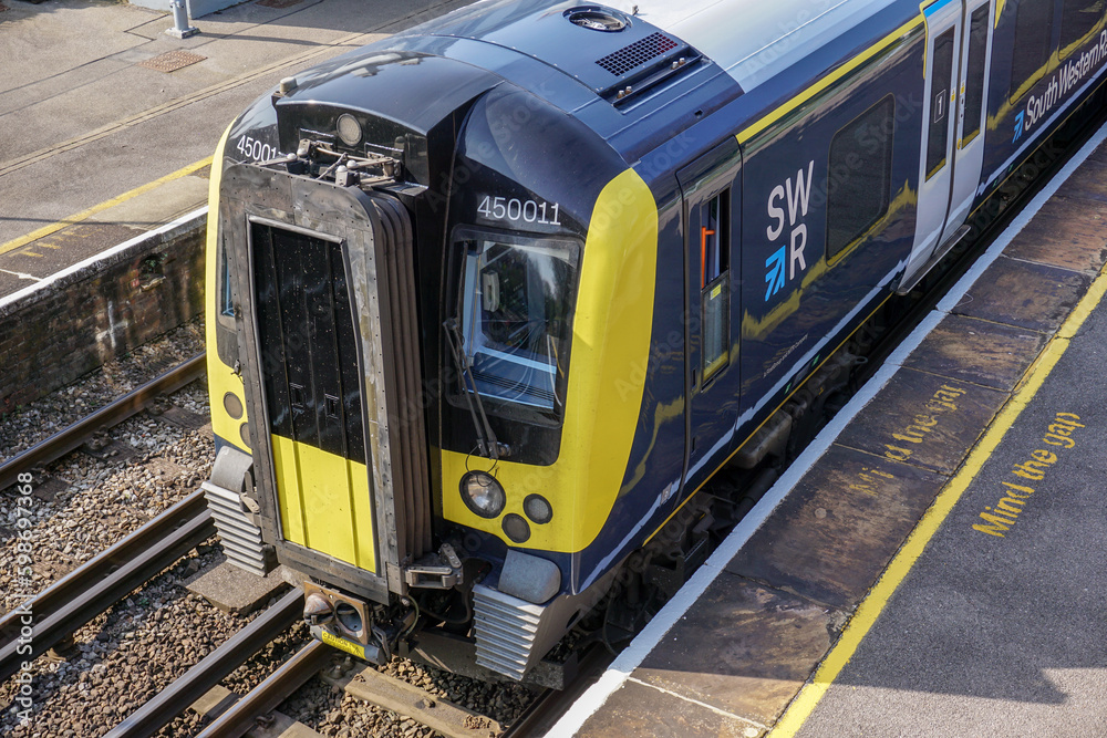 Netley Hampshire UK 26 March 2022 - Commuter train at station in the UK ...