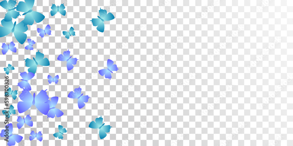 Exotic blue butterflies flying vector wallpaper. Spring pretty moths ...