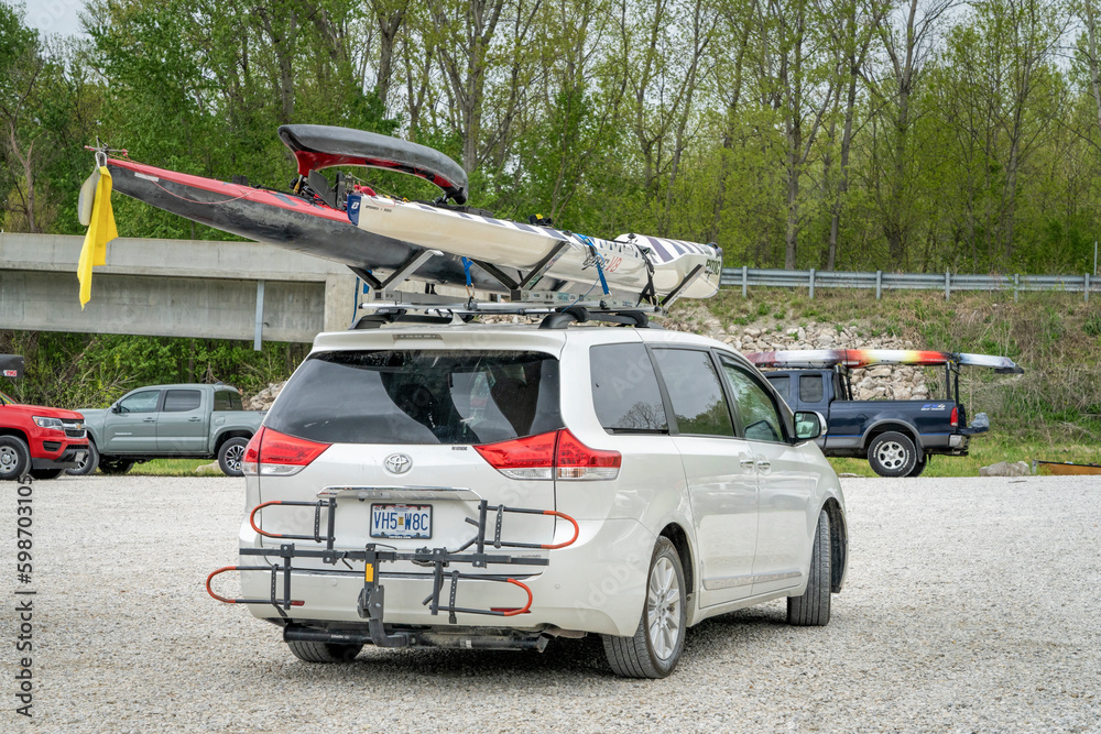 Lamine, MO, USA - April 22, 2023: Toyota Sienna minivan with racing ...
