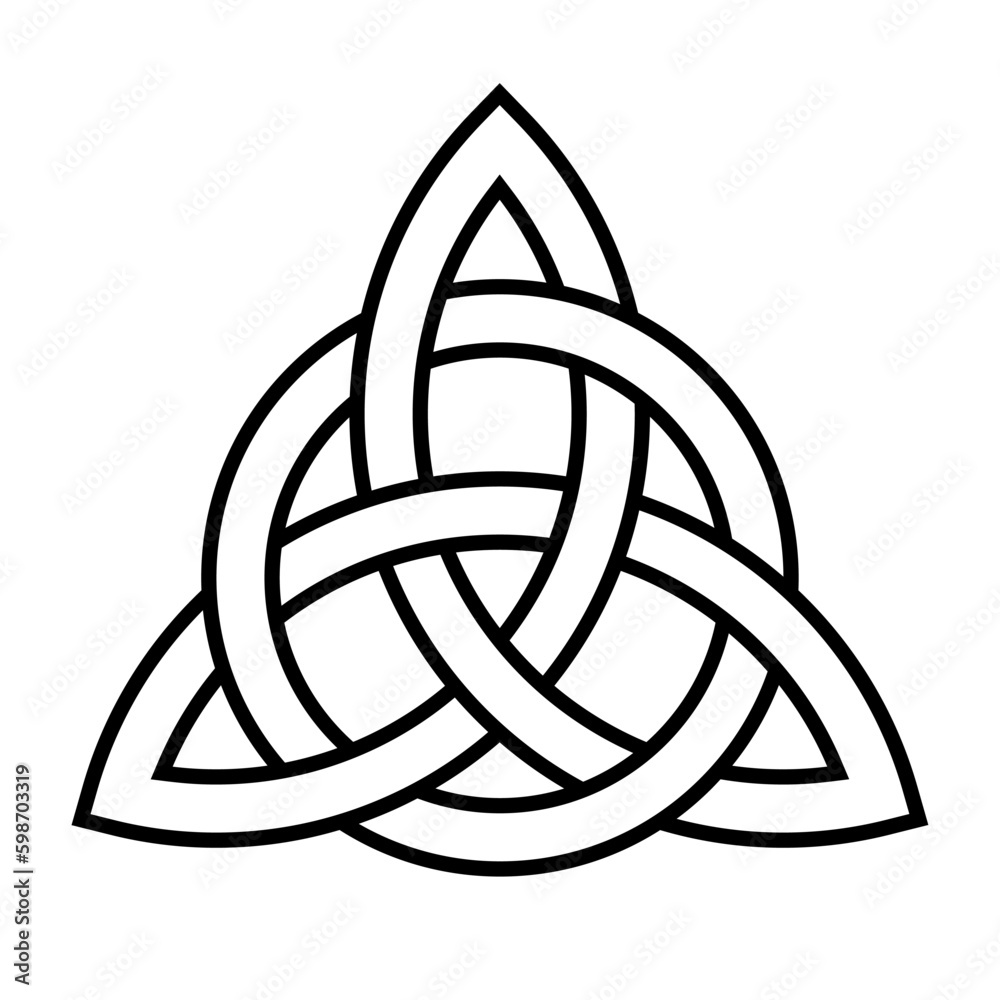 Plakat w ramie Triquetra with interlaced circle. A symbol for the Trinity, formed by three ...