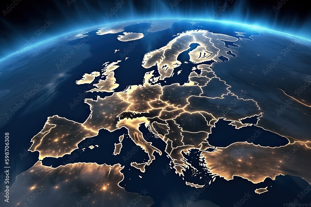 Detailed Aerial Photo of Europa: A Flat Satellite Map of Earth's ...