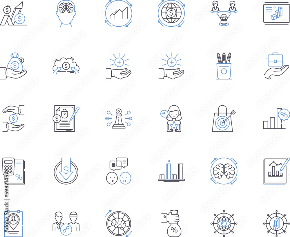 Electronic payment systems line icons collection. Encryption, Security ...
