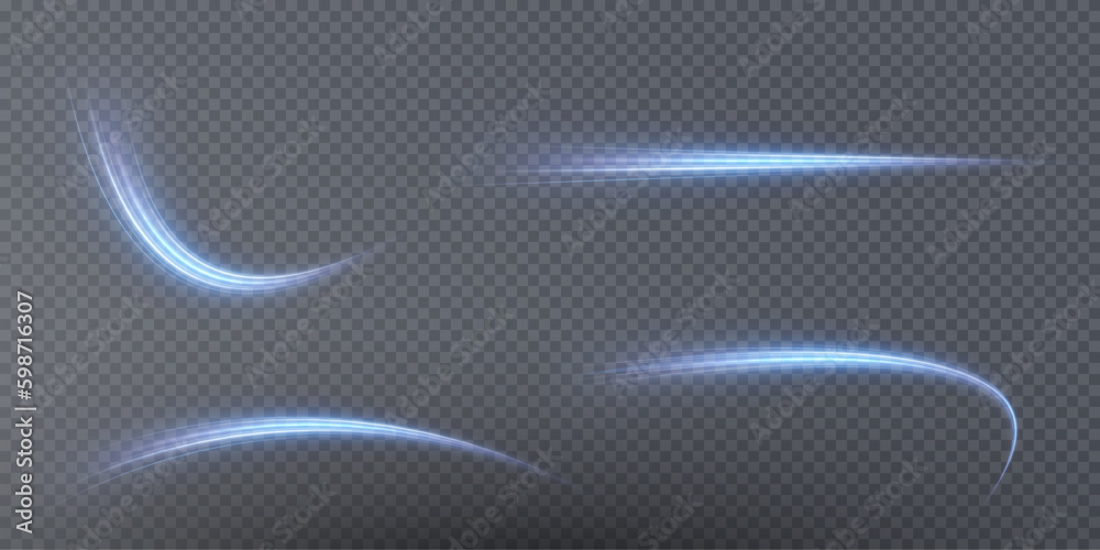 Luminous blue lines png of speed. Light glowing effect png. Abstract ...