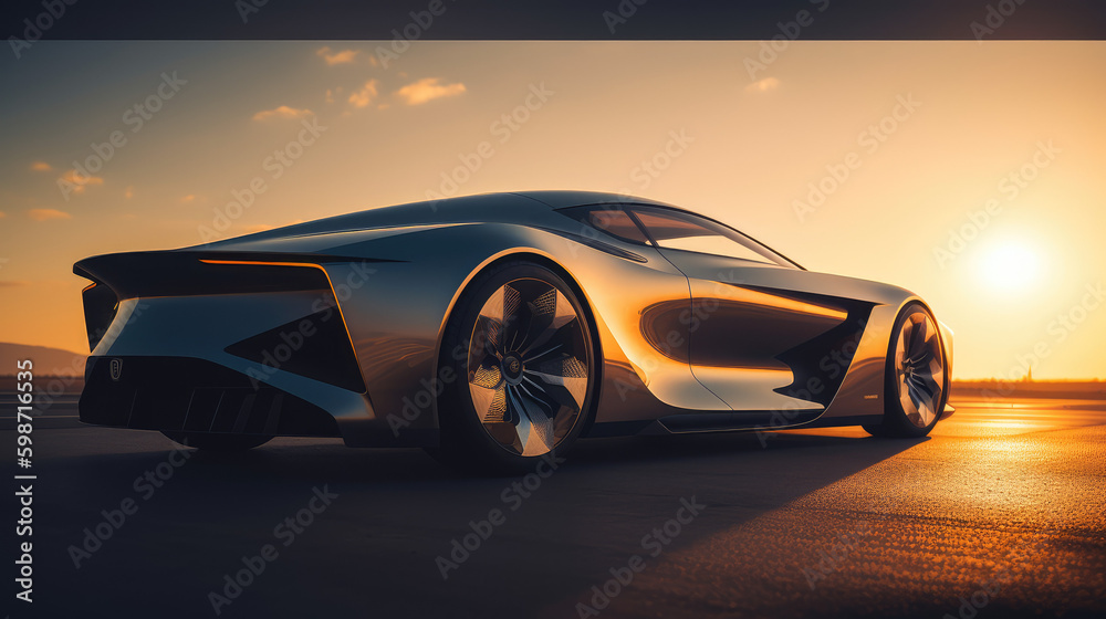 Futuristic luxury vehicle, high-tech design of a concept car ...