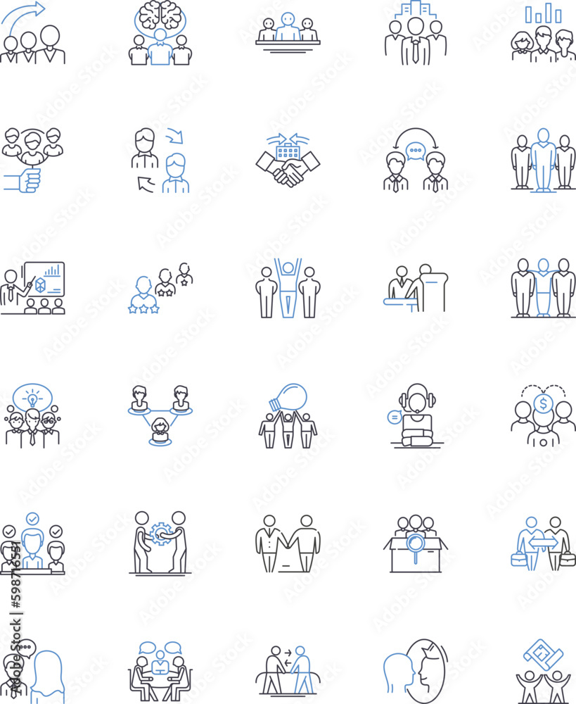 Collaborative events line icons collection. Partnership, Teamwork ...