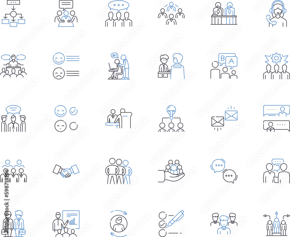 Chatting line icons collection. Conversing, Interacting, Socializing ...