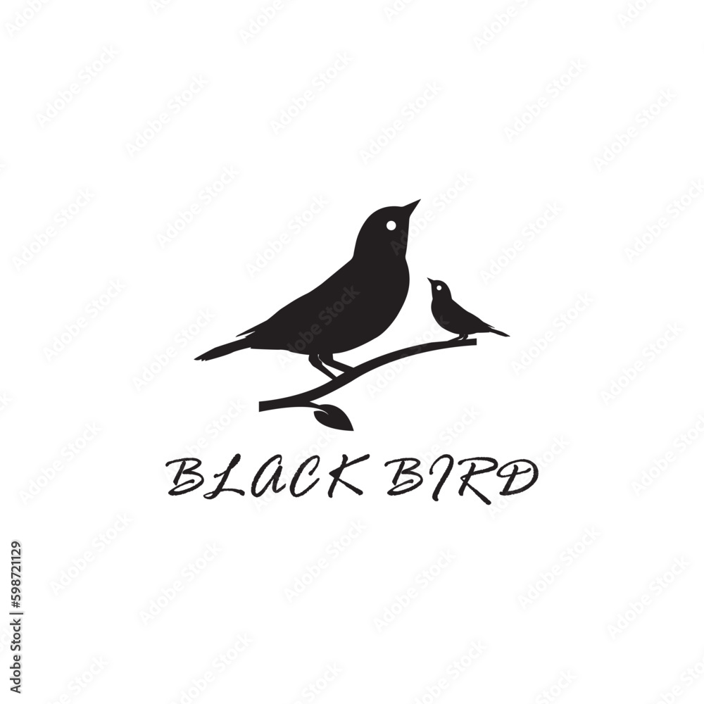 black bird logo,vector template. Bird logo, blackbird, vector template ...