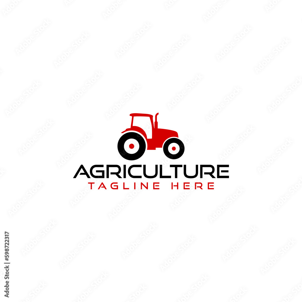 Agriculture and farming with tractor icon logo isolated on white ...