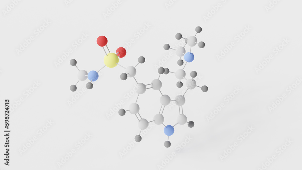 Sumatriptan Molecule 3d Molecular Structure Ball And Stick Model