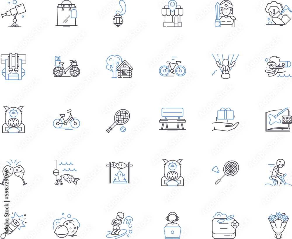 Productive Line Icons Collection Efficient Focused Driven Organized