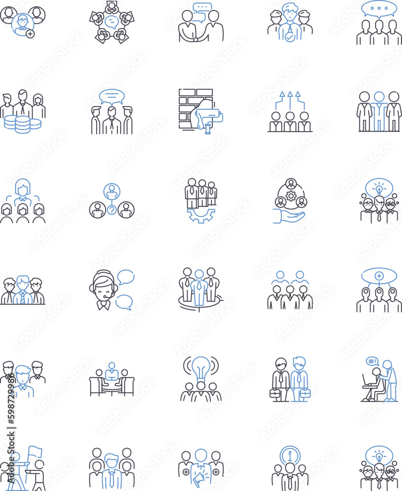 Project management line icons collection. Planning, Execution, Delivery ...