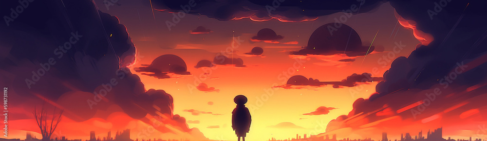 Heroic Anime Character in Exciting Environments - Digital Art ...