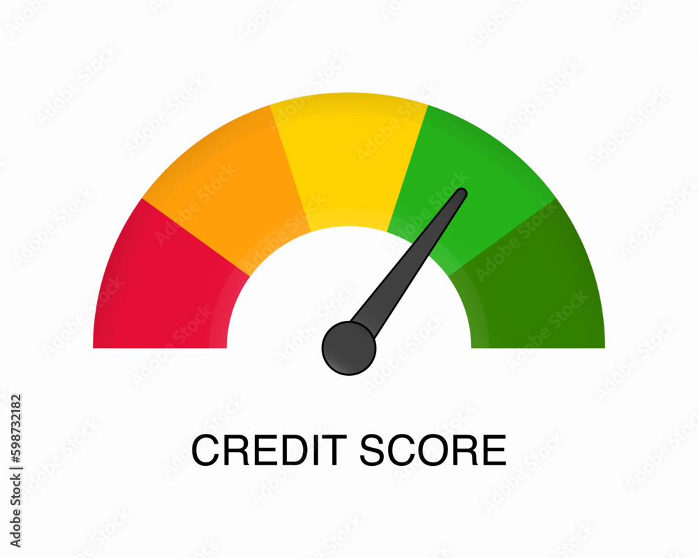 Credit score meter. Gauge, business report concept. Excellent, good ...
