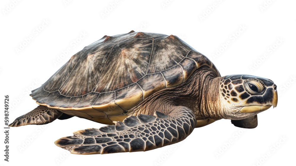 Sea turtle isolated on transparent background created with generative ...