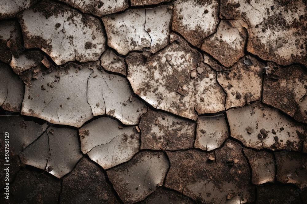 Shiny cracked metal background texture created with generative AI ...