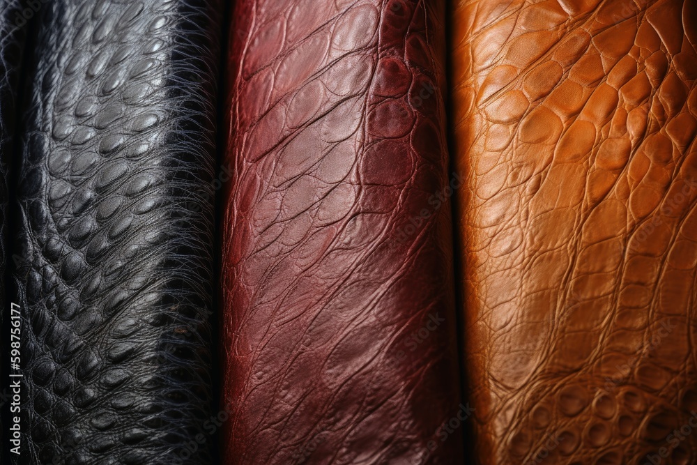 Leather surface texture in different colors created with generative AI ...
