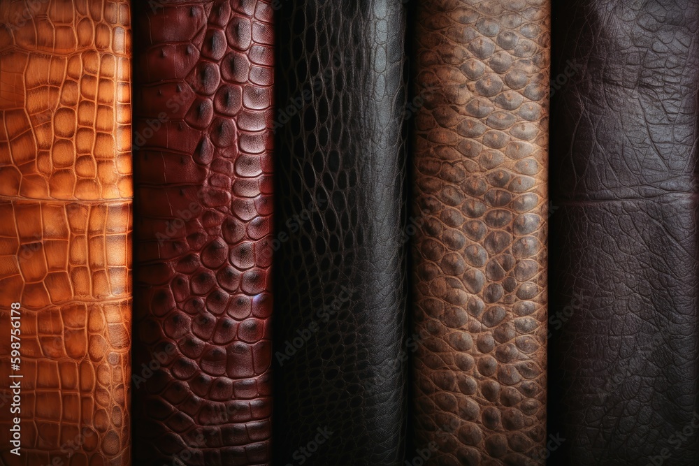Leather surface texture in different colors created with generative AI ...