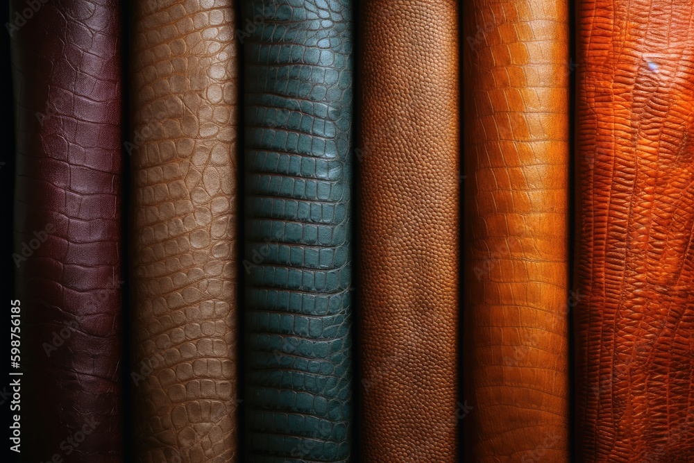 Leather surface texture in different colors created with generative AI ...