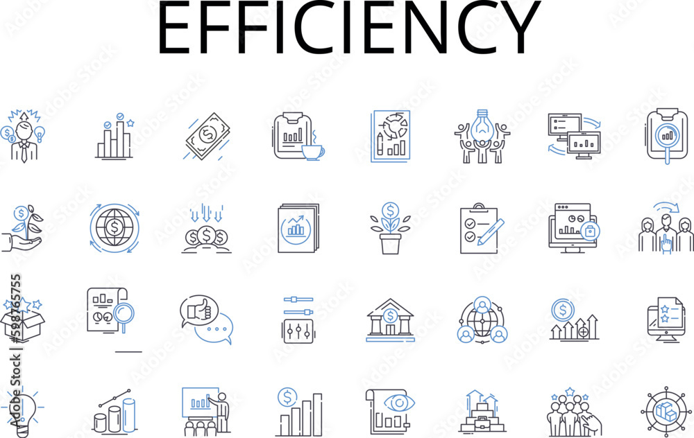 Efficiency line icons collection. Speediness, Productiveness ...