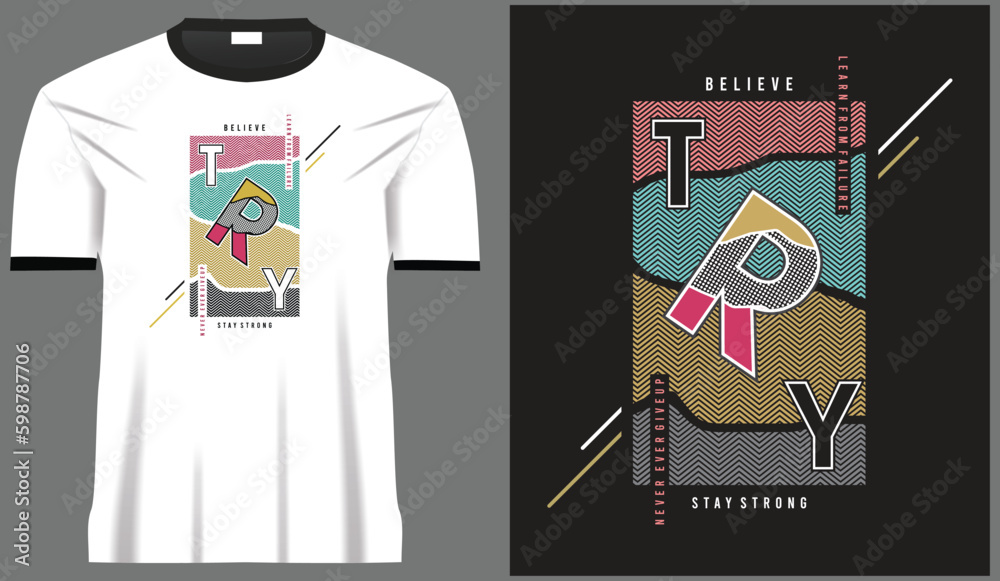 Try typography design on multi color and shape with dotted texture text ...