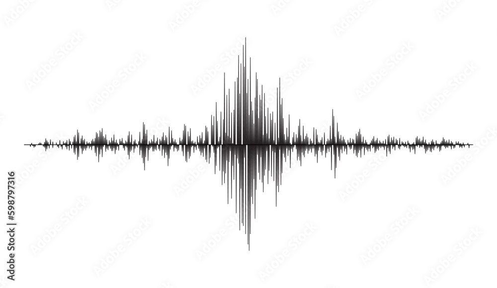 Earthquake seismograph wave, seismic frequency graph of seismometer ...