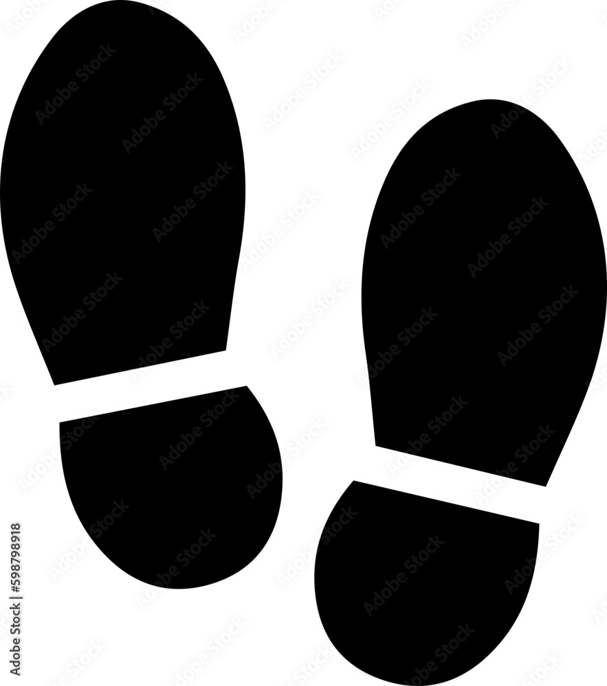 a pair of footprints, either shoes or feet. the ideal illustration is a ...