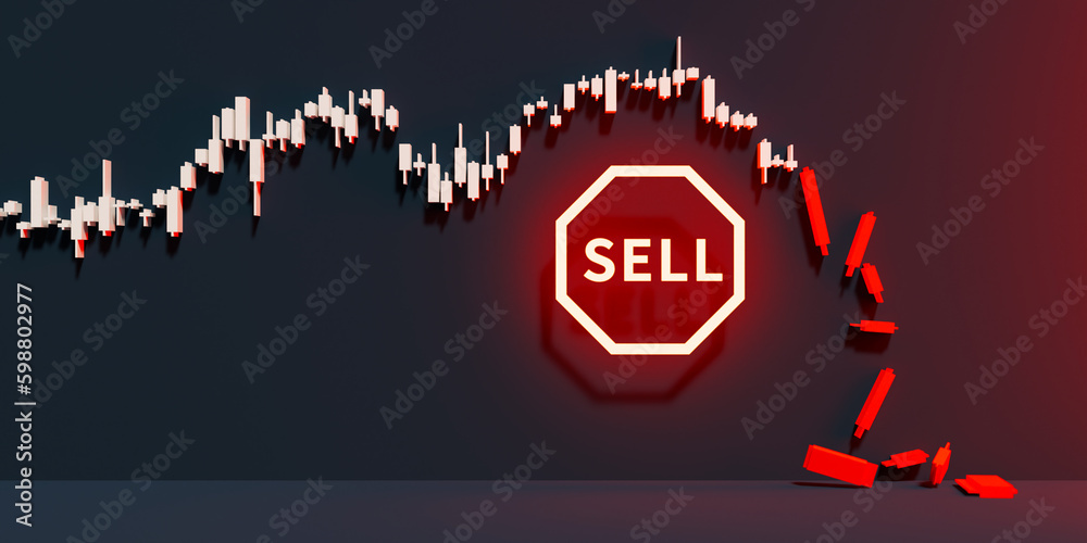ภาพประกอบสต็อก The concept behind the stock market getting a sell ...
