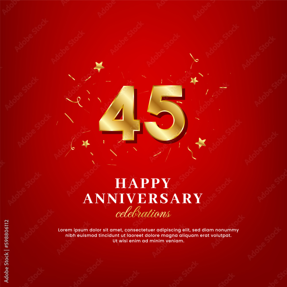 45 years of golden numbers, anniversary celebrating text, and ...