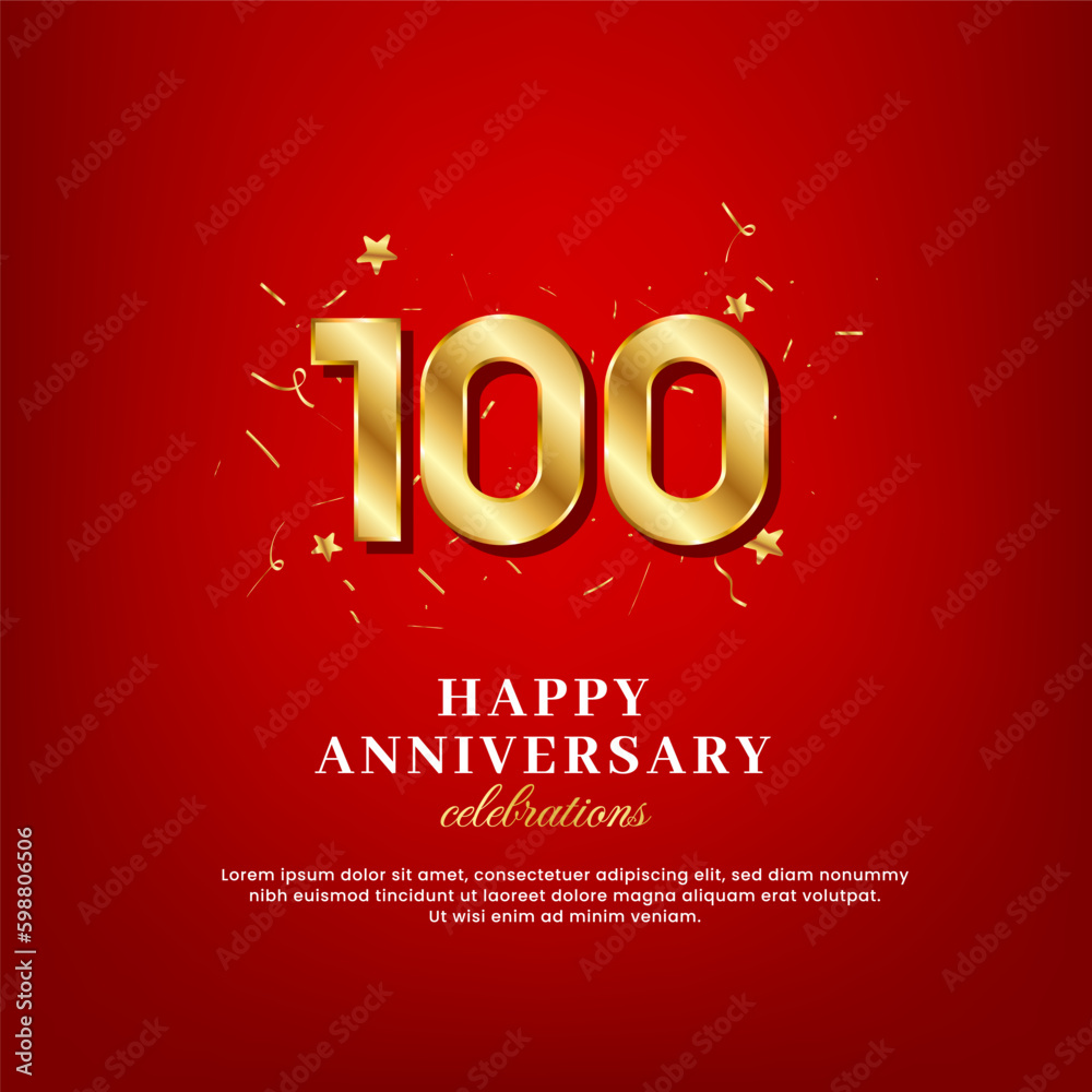100 years of golden numbers, anniversary celebrating text, and ...