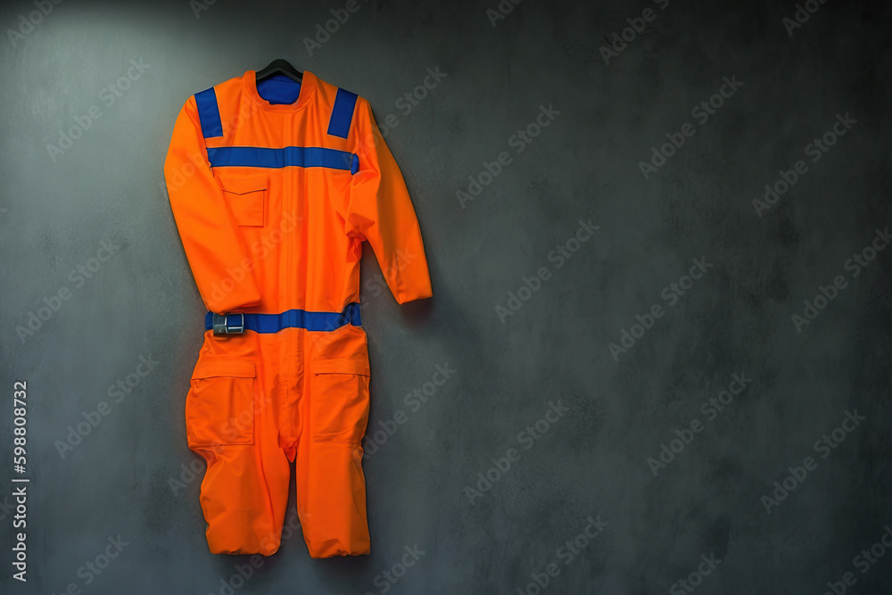 Safety orange body coverall uniform PPE of the Firefighter rescue man ...