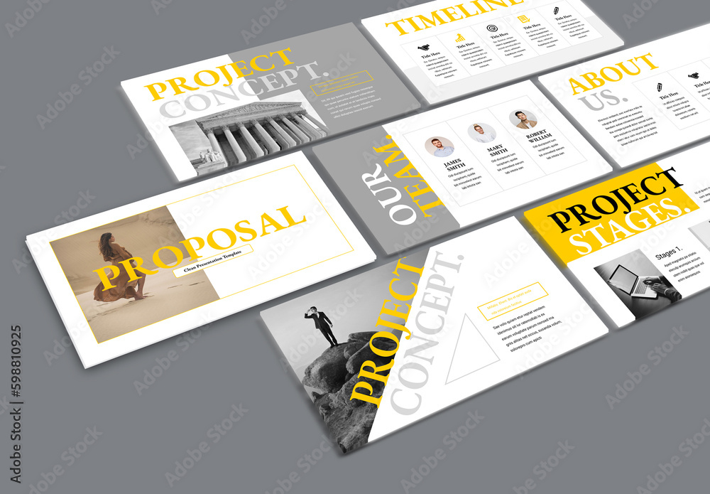 Pitch Deck Presentation Layout with Proposal Template Stock Template ...