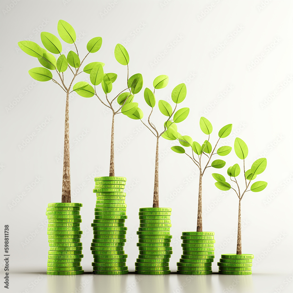 Tree Growing from Green Coins. Showcasing Legal Business and Green ...