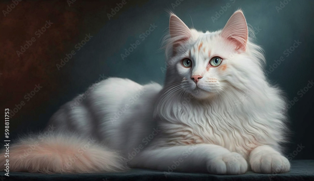 Turkish Angora cat. beautiful instagram photography - Generative AI ...