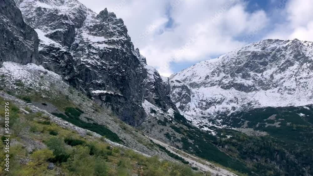 Morskie Oko lake Snowy Mountain Hut in Polish Tatry mountains, Zakopane ...