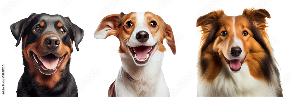 group of dogs on a transparent background. generative AI Stock ...