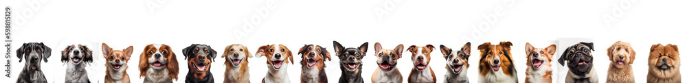 group of dogs on a transparent background. generative AI Stock 일러스트레이션 ...